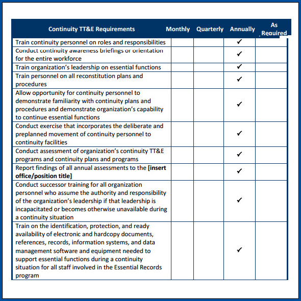  Free Printable Business Continuity Plan Checklist Template 