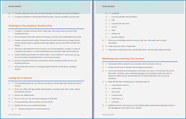 √ Free Printable Business Startup Checklist Template | Checklist Templates