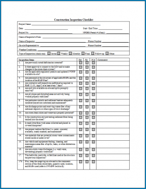 √ Free Printable Construction Checklist Template | Checklist Templates