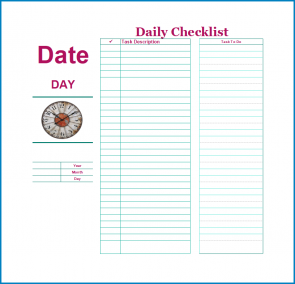 √ Accomplish Your Task with a Daily Checklist Template | Checklist ...