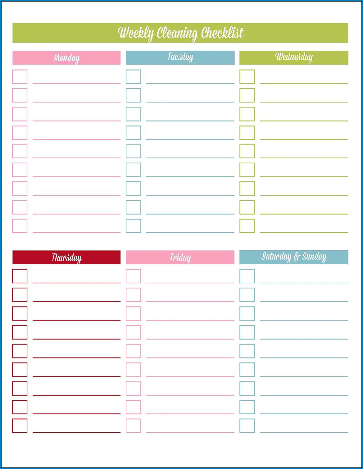  Free Fillable Blank Checklist Template Checklist Templates