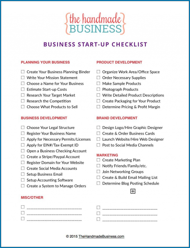√ Free Printable Business Checklist Template | Checklist Templates