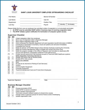 √ Free Printable Offboarding Checklist Template | Checklist Templates