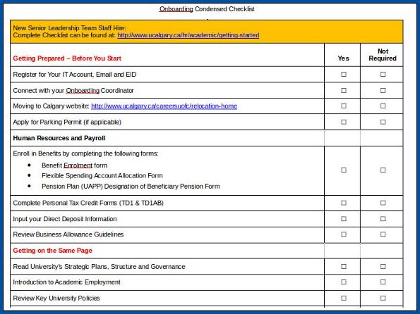  Free Printable Onboarding Checklist Template Checklist Templates