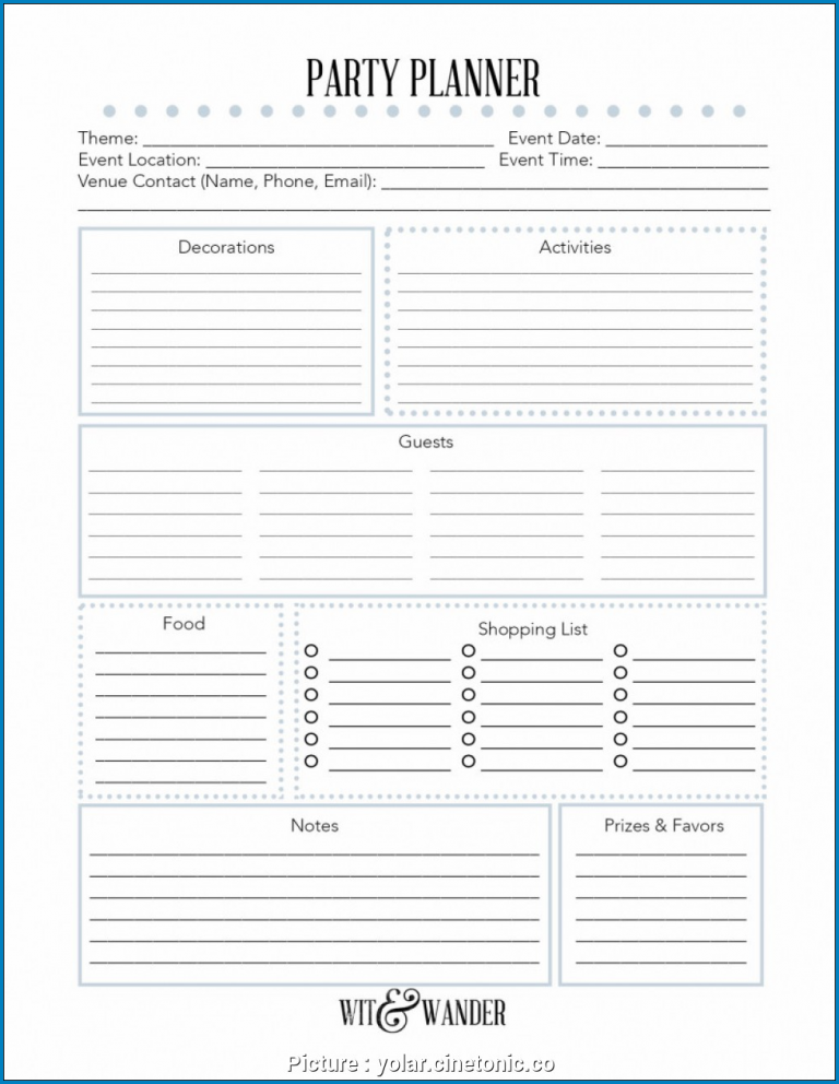 √ Free Printable Party Planner Checklist Template | Checklist Templates