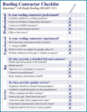 √ Free Printable Roofing Checklist Template | Checklist Templates