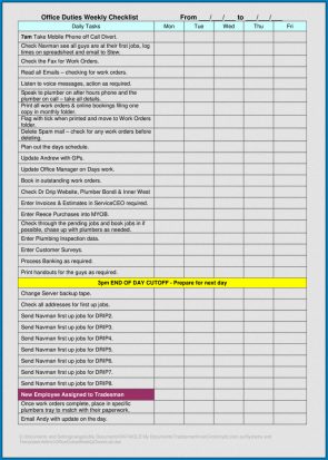 √ Free Printable System Administrator Daily Checklist Template ...