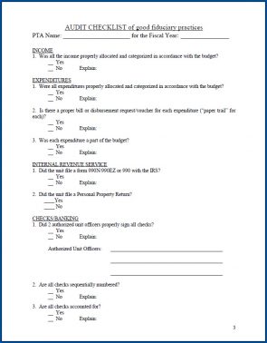 √ Free Printable Financial Audit Checklist Template | Checklist Templates