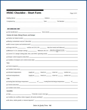 √ Free Printable HVAC Maintenance Checklist Template | Checklist Templates