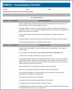 √ Free Printable Housekeeping Checklist Template | Checklist Templates