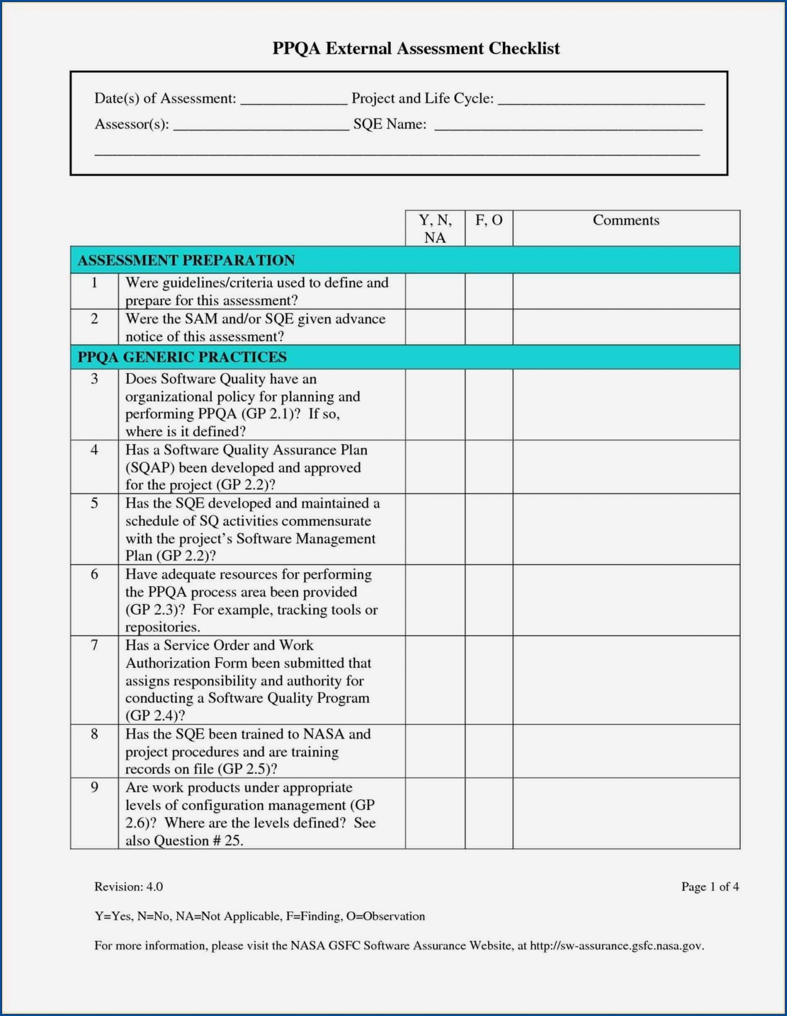  Free Printable IT Assessment Checklist Template Checklist Templates