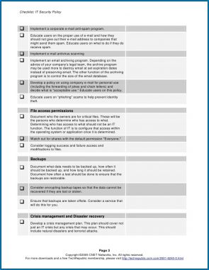 √ Free Printable IT Security Checklist Template | Checklist Templates