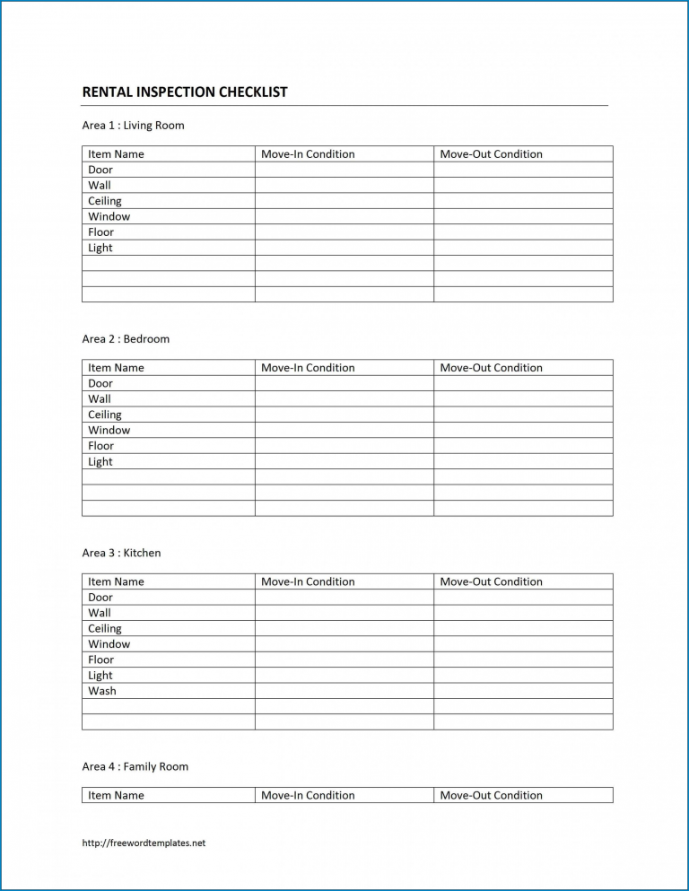 √ Free Printable Inspection Checklist Template | Checklist Templates