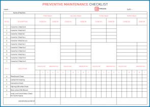 √ Free Printable Maintenance Checklist Template | Checklist Templates