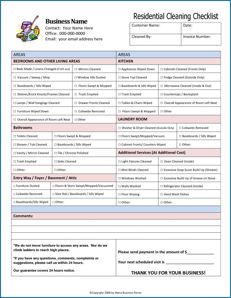 √ Free Printable Medical Office Cleaning Checklist Template | Checklist ...