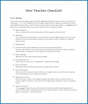 √ Free Printable New Teacher Checklist Template | Checklist Templates