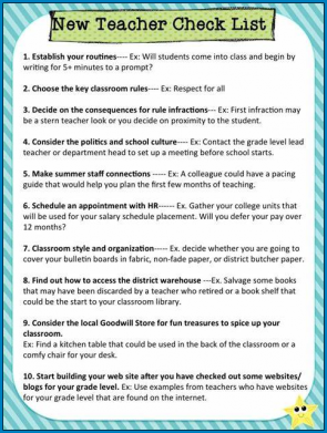 √ Free Printable New Teacher Checklist Template | Checklist Templates