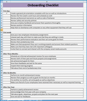 √ Onboarding Checklist Template Excel | Checklist Templates