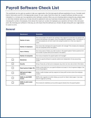 √ Free Printable Payroll Checklist Template | Checklist Templates