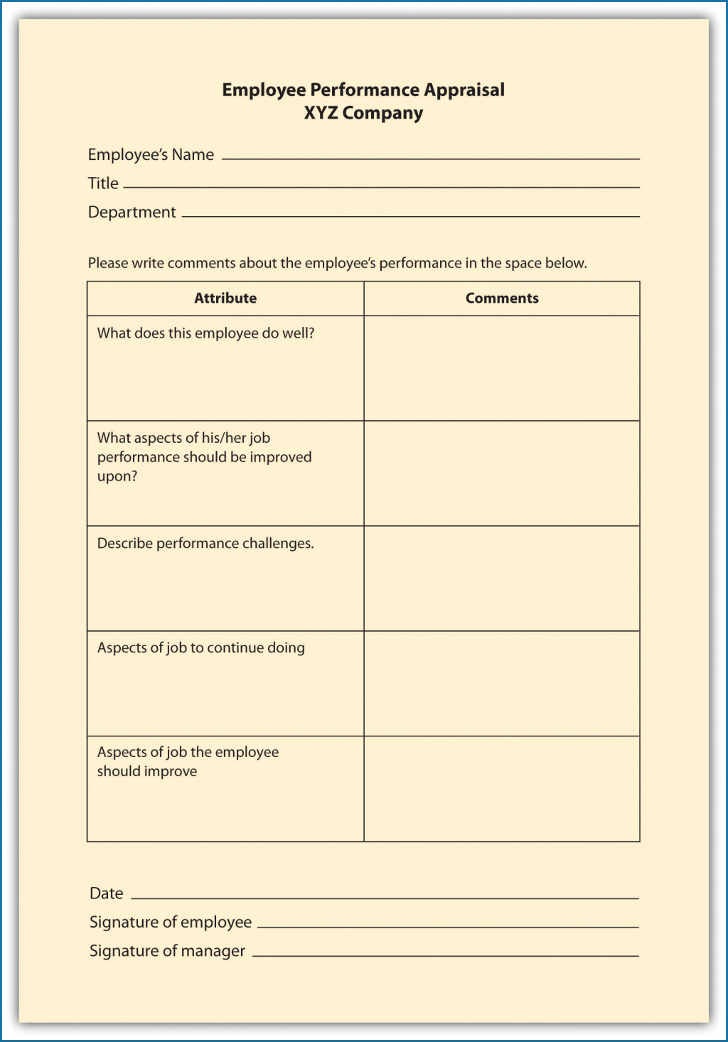 √ Free Printable Performance Review Checklist Template | Checklist ...