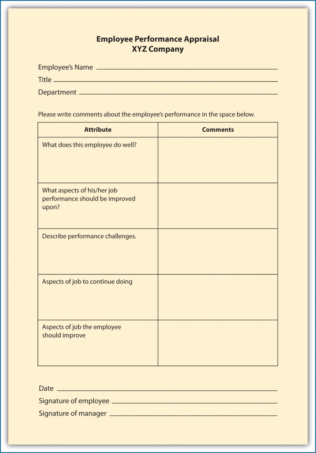 √ Free Printable Performance Review Checklist Template | Checklist ...