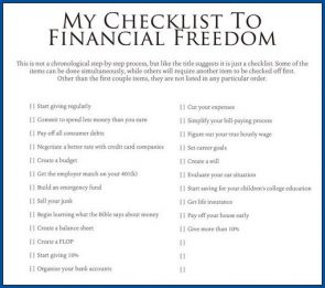 √ Free Printable Personal Finance Checklist Template | Checklist Templates