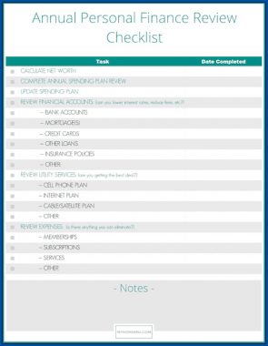 √ Free Printable Personal Finance Checklist Template | Checklist Templates