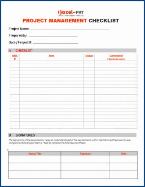√ Free Printable Project Checklist Template | Checklist Templates