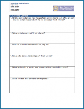 √ Free Printable Project Closeout Checklist Template | Checklist Templates