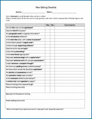 √ Free Printable Proofreading Checklist Template | Checklist Templates