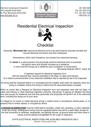 √ Free Printable Residential Electrical Inspection Checklist Template ...