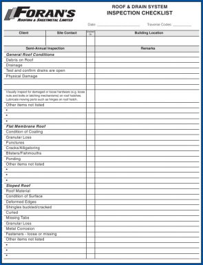 √ Free Printable Roof Inspection Checklist Template | Checklist Templates