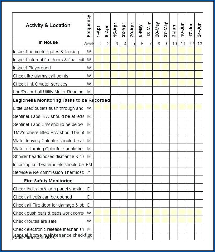  Free Printable Equipment Preventive Maintenance Checklist Template 