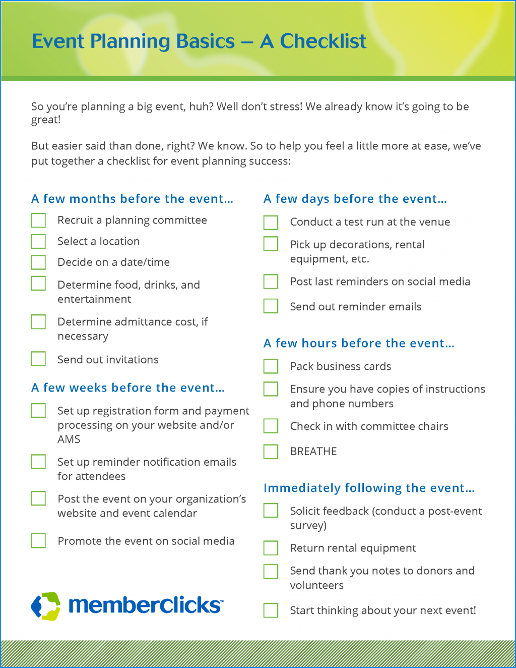 √ Free Printable Event Planning Guide Checklist Template | Checklist ...