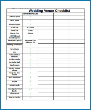 √ Free Printable Event Venue Checklist Template | Checklist Templates
