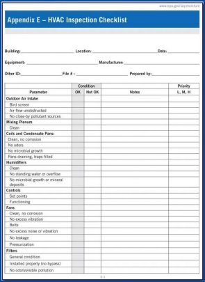 √ Free Printable HVAC Maintenance Checklist Template | Checklist Templates