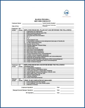 √ Free Printable Hiring Checklist Template | Checklist Templates