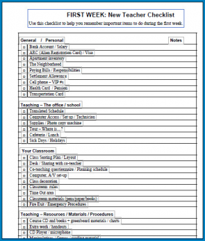 √ Free Printable New Teacher Checklist Template | Checklist Templates