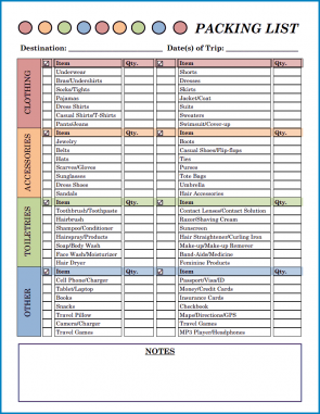 √ Packing Checklist Template to Help you Manage your Holiday ...