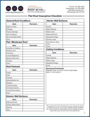 √ Free Printable Roof Inspection Checklist Template | Checklist Templates