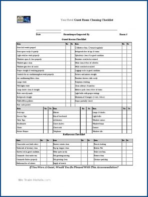 √ Free Printable Room Cleaning Checklist Template | Checklist Templates
