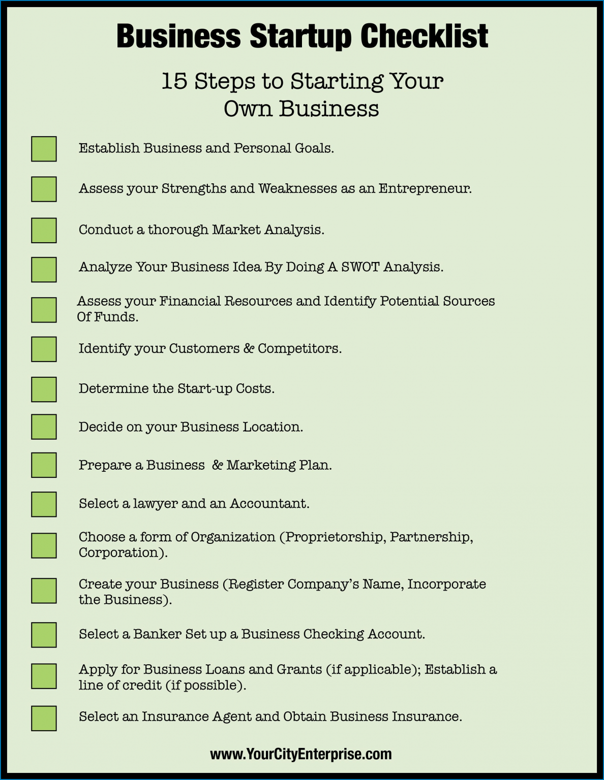  Free Printable Startup Business Checklist Template Checklist Templates