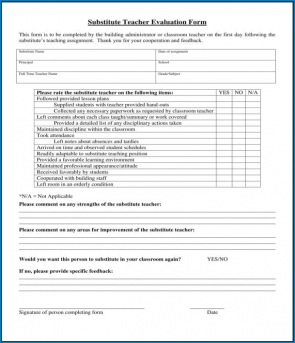 √ Free Printable Substitute Teacher Checklist Template | Checklist ...