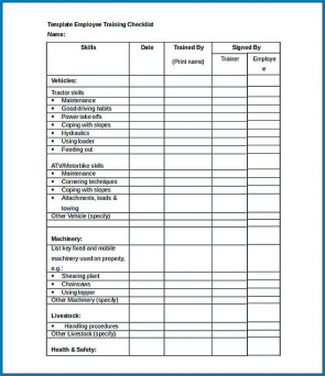 √ Free Printable Trainer Checklist Template | Checklist Templates