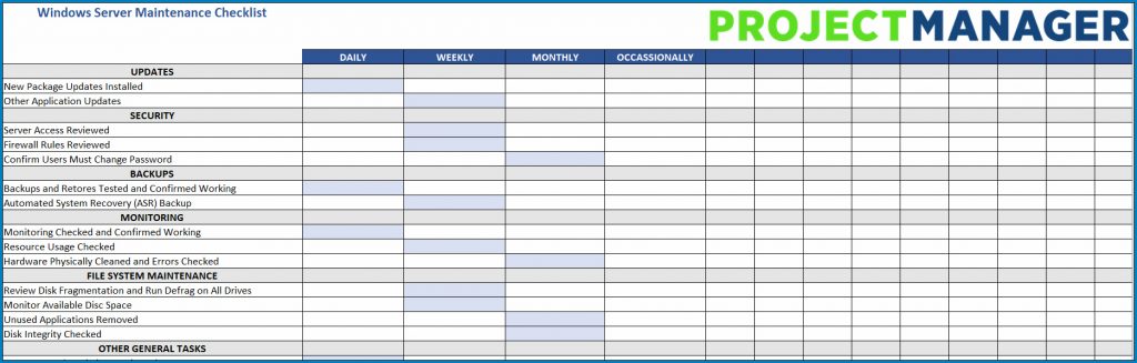 √ Free Printable System Administrator Daily Checklist Template ...