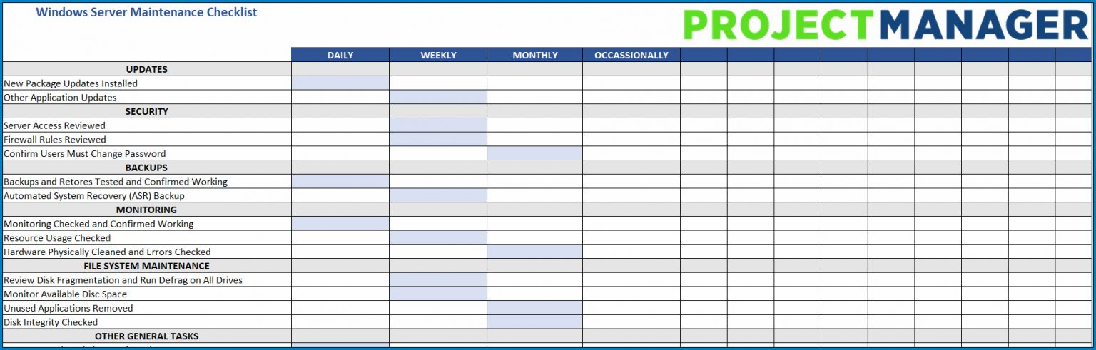 √ Free Printable System Administrator Daily Checklist Template ...