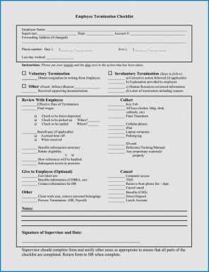 √ Free Printable Termination Checklist Template